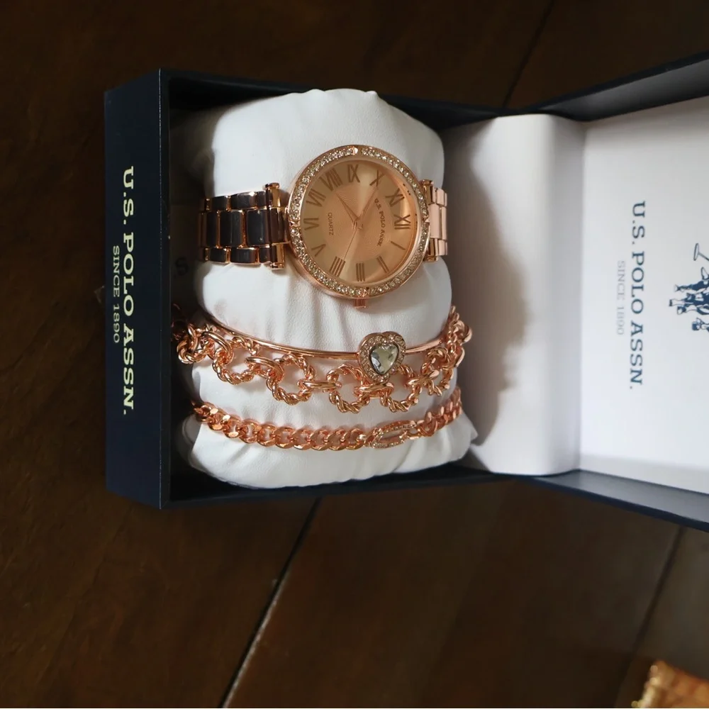 U.S. Polo Assn. | Accessories | Us Polo Assn Womens Rose Gold Watch ...